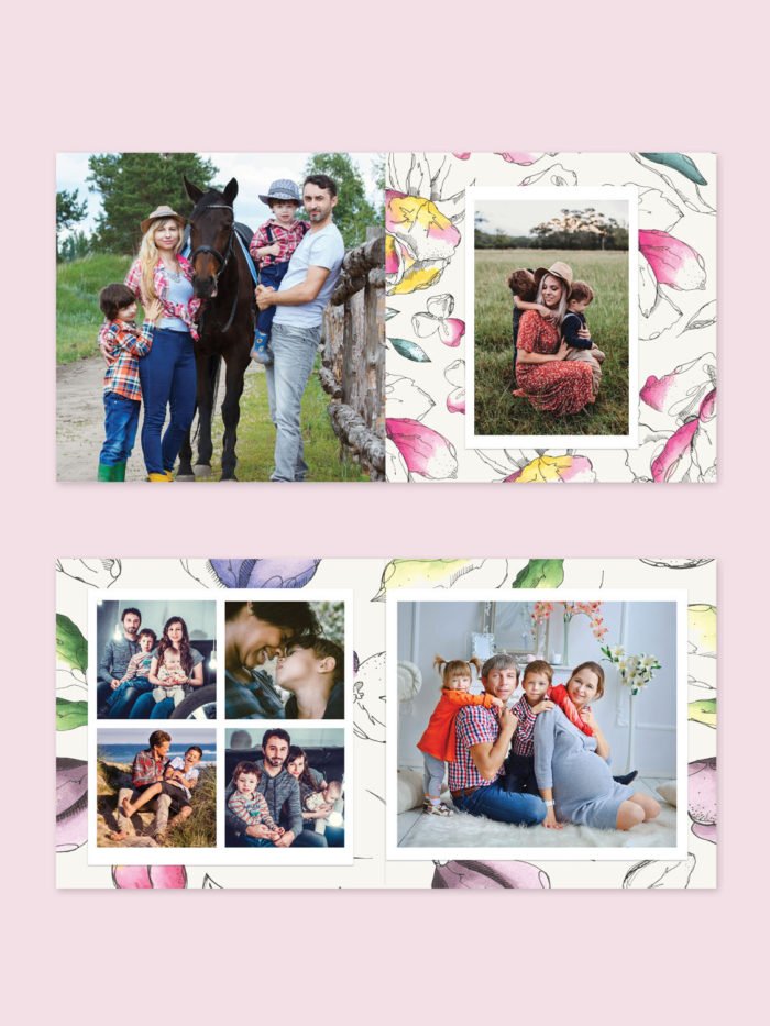 Floral Family Album Template 8×8 – AlbumTemplates.com